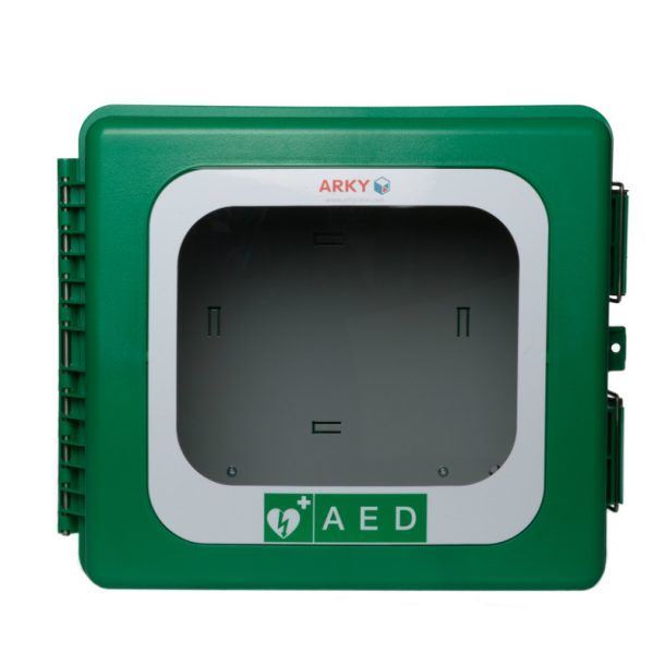 EuroPharma | Green Outdoor AED Cabinet with Alarm