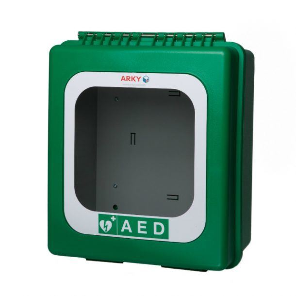 EuroPharma | Green Outdoor AED Cabinet with Alarm